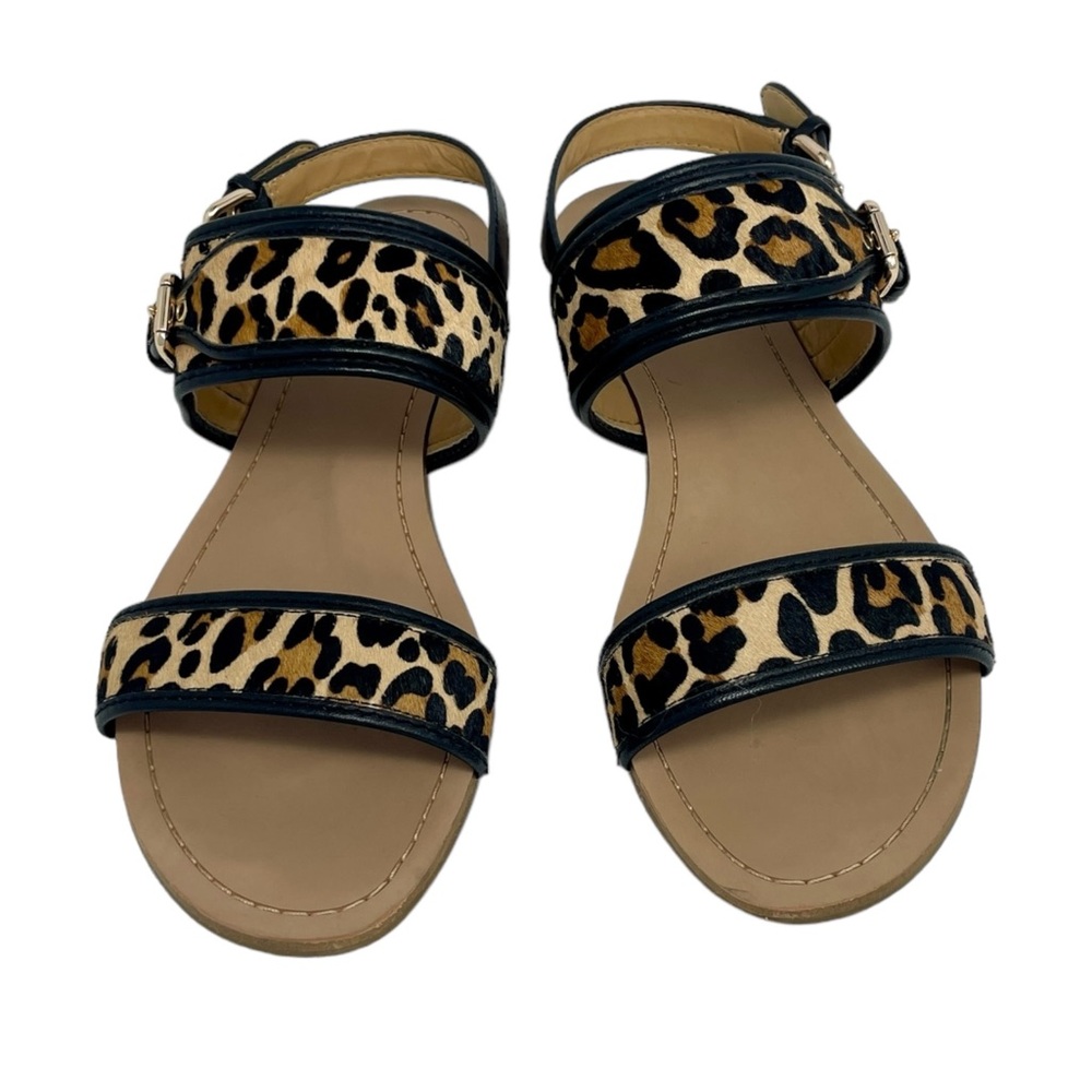 Coach Canal Flat Sandals Leopard Calf Hair Size 9 - Gem
